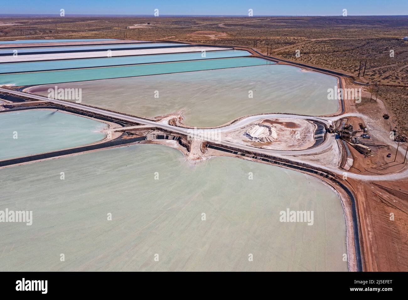 Carlsbad, New Mexico - Potash evaporation ponds at Intrepid Potash ...