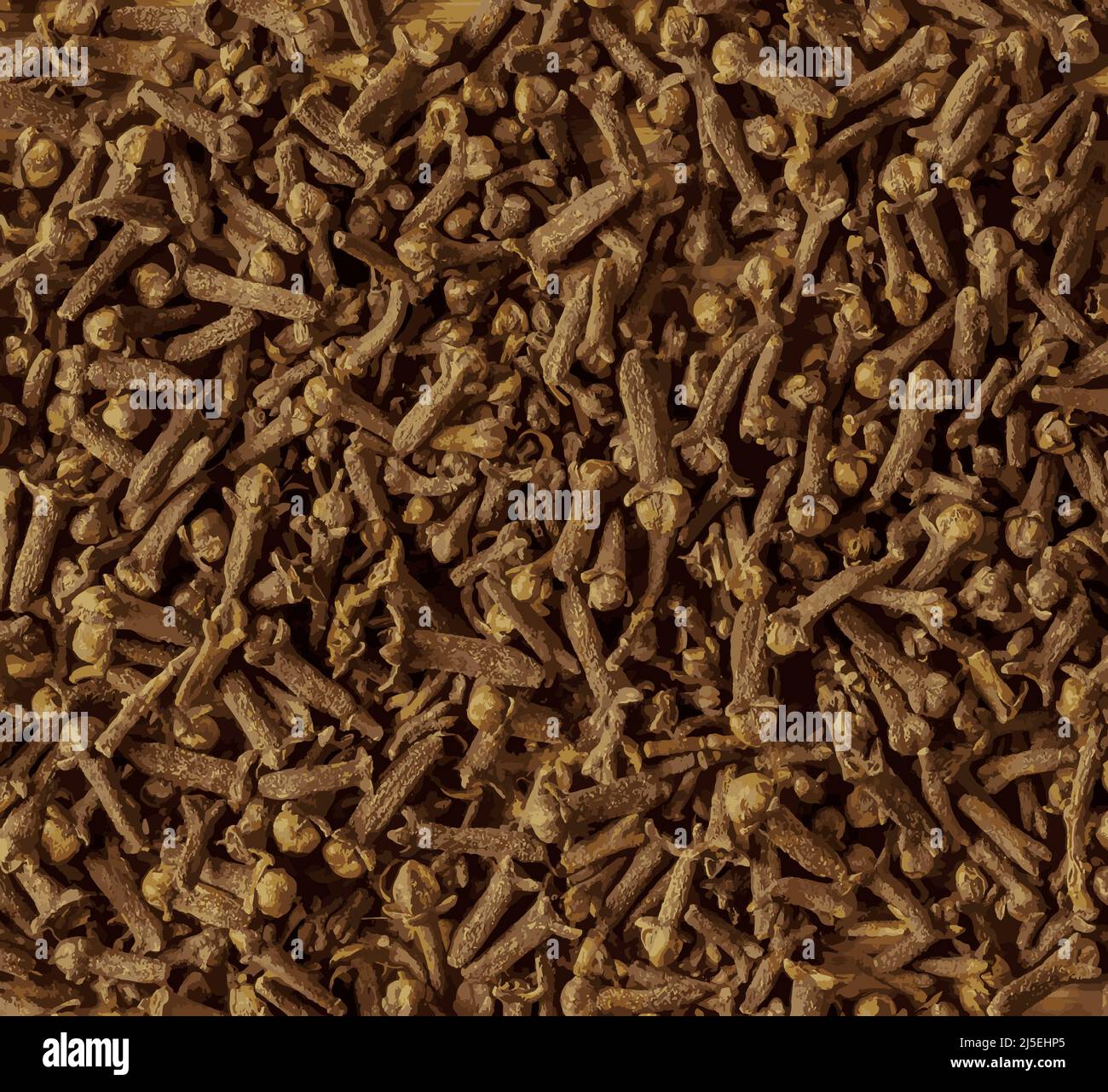 Realistic illustration dry spice cloves background and texture. Top ...