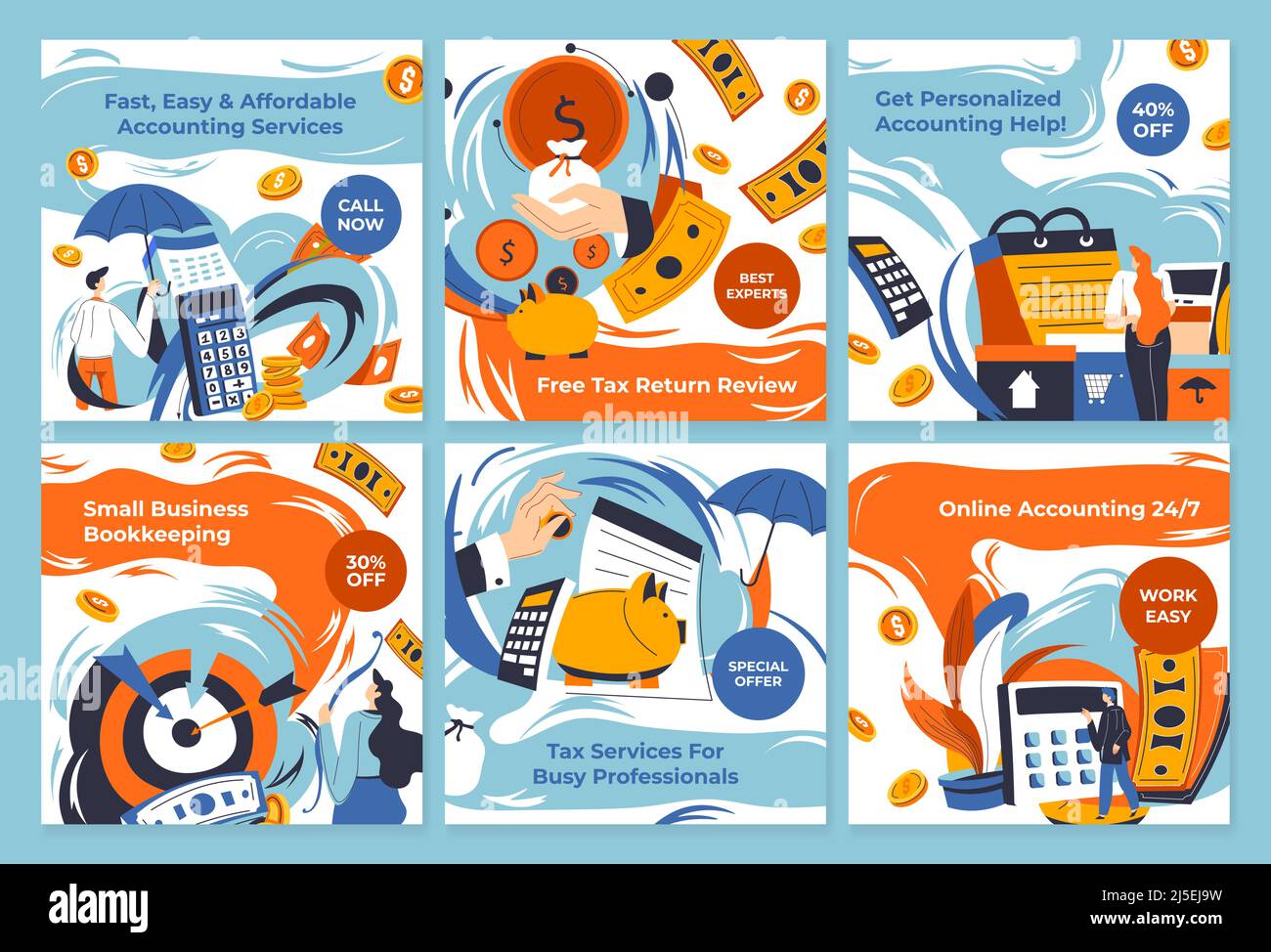 Accounting service promotion at social media post Stock Vector Image ...