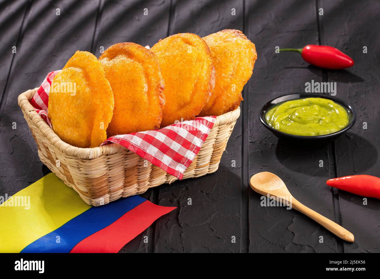 Fried egg arepa - Traditional Colombian food Stock Photo - Alamy