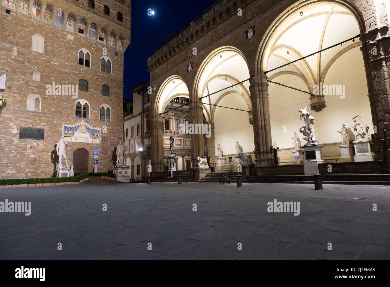 Florence, Italy - Circa June 2021: architecture illuminated by night ...