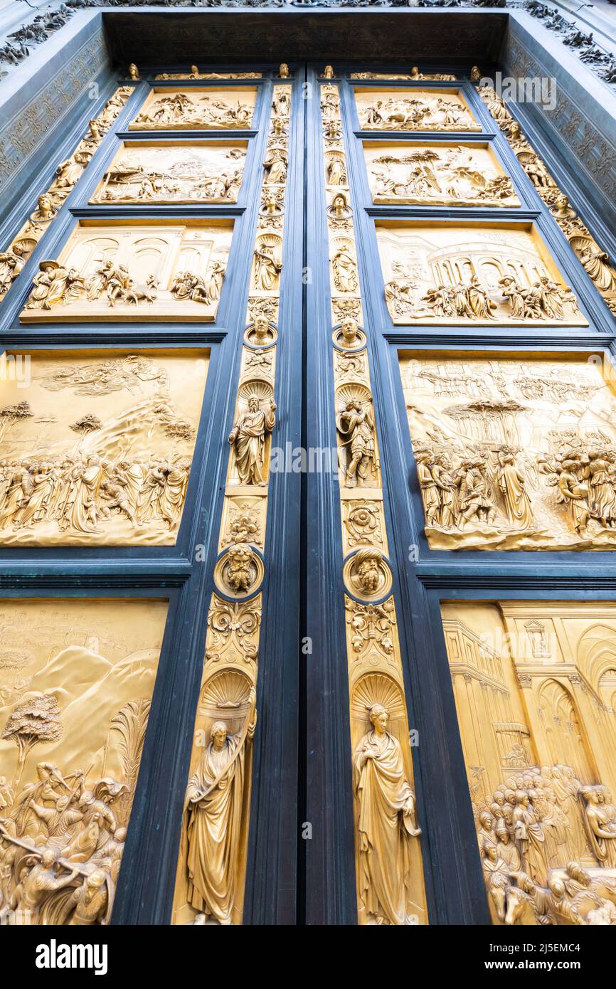Florence Gate of Paradise: main old door of the Baptistry of Florence ...