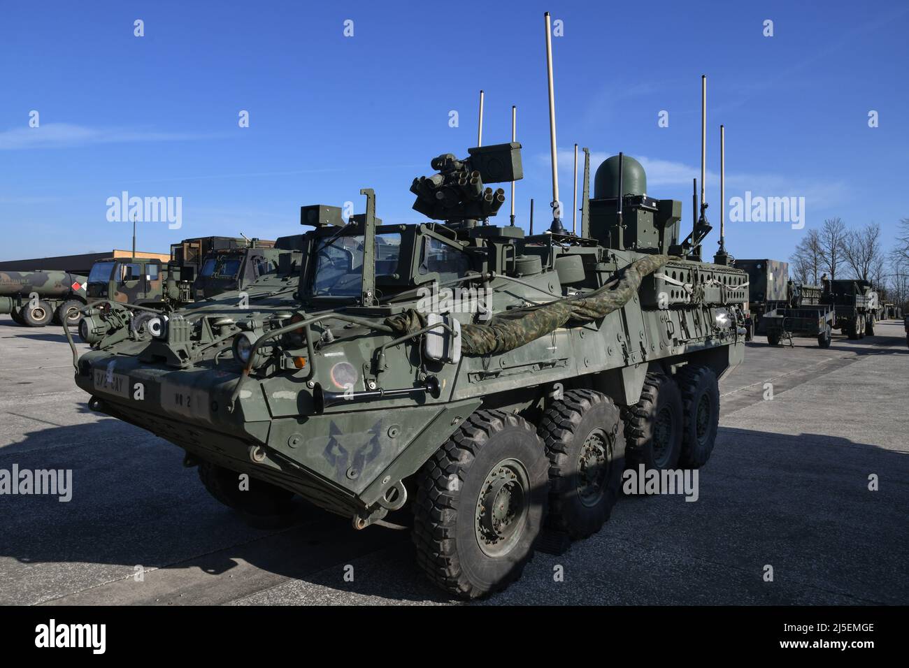 A U.S. Army 2nd Cavalry Regiment Stryker vehicle equipped with the ...