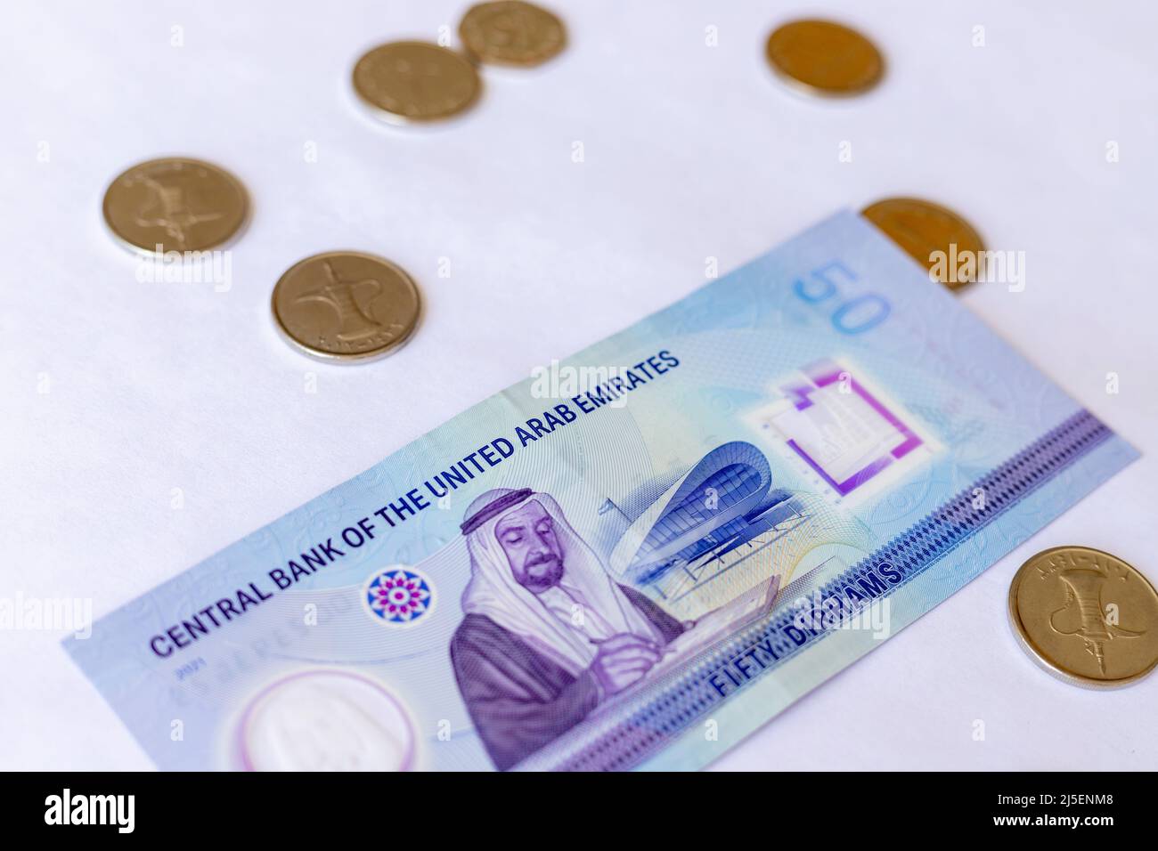 UAE new 50 dirham banknote to commemorate Golden Jubilee Stock Photo ...
