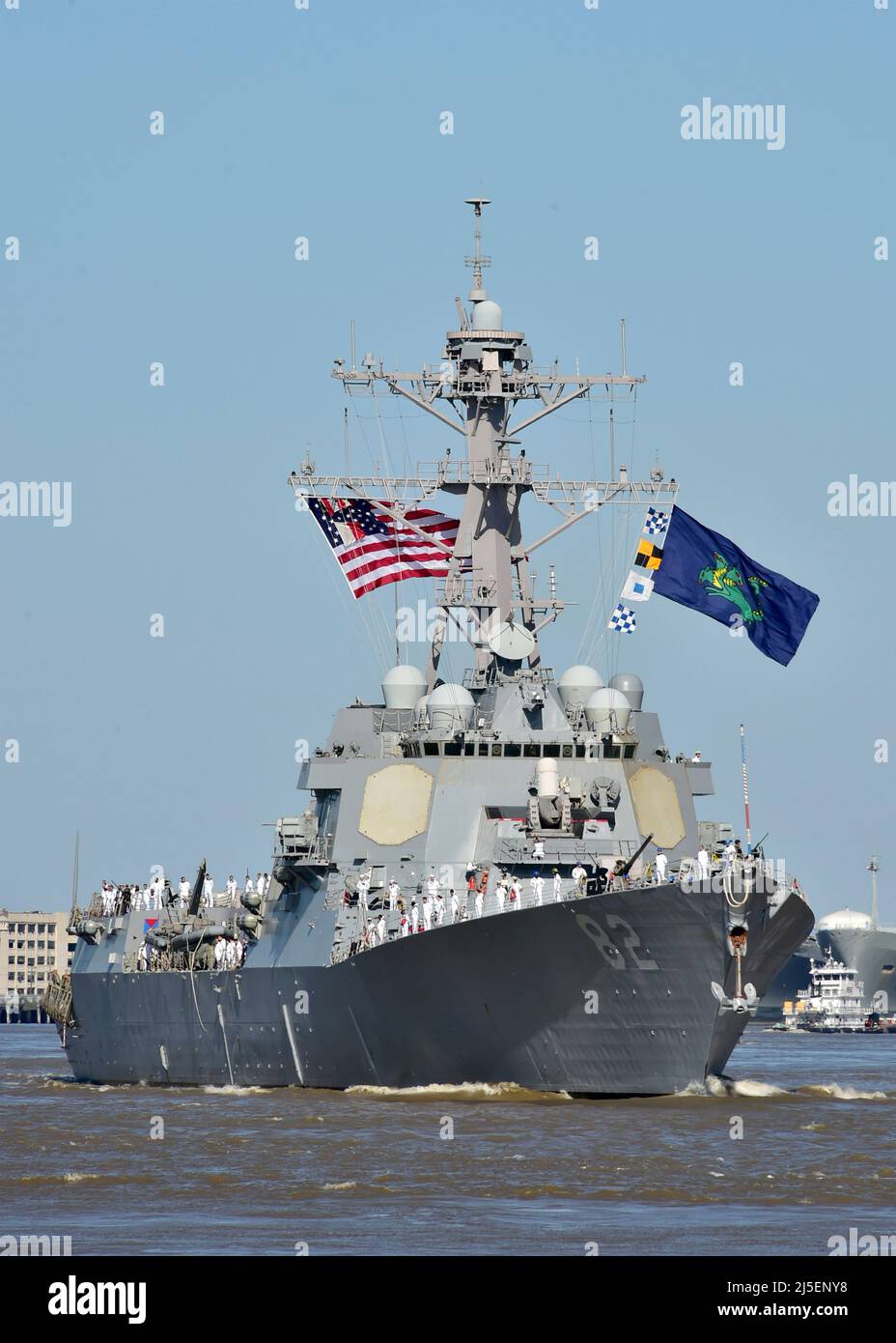 New Orleans, United States. 19 April, 2022. U.S. Navy sailors man-the ...