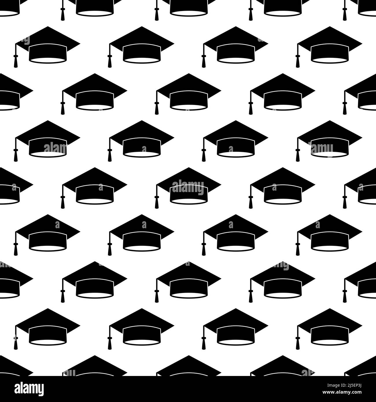 Graduation cap seamless pattern. Grad ceremony backdrop. Vector ...