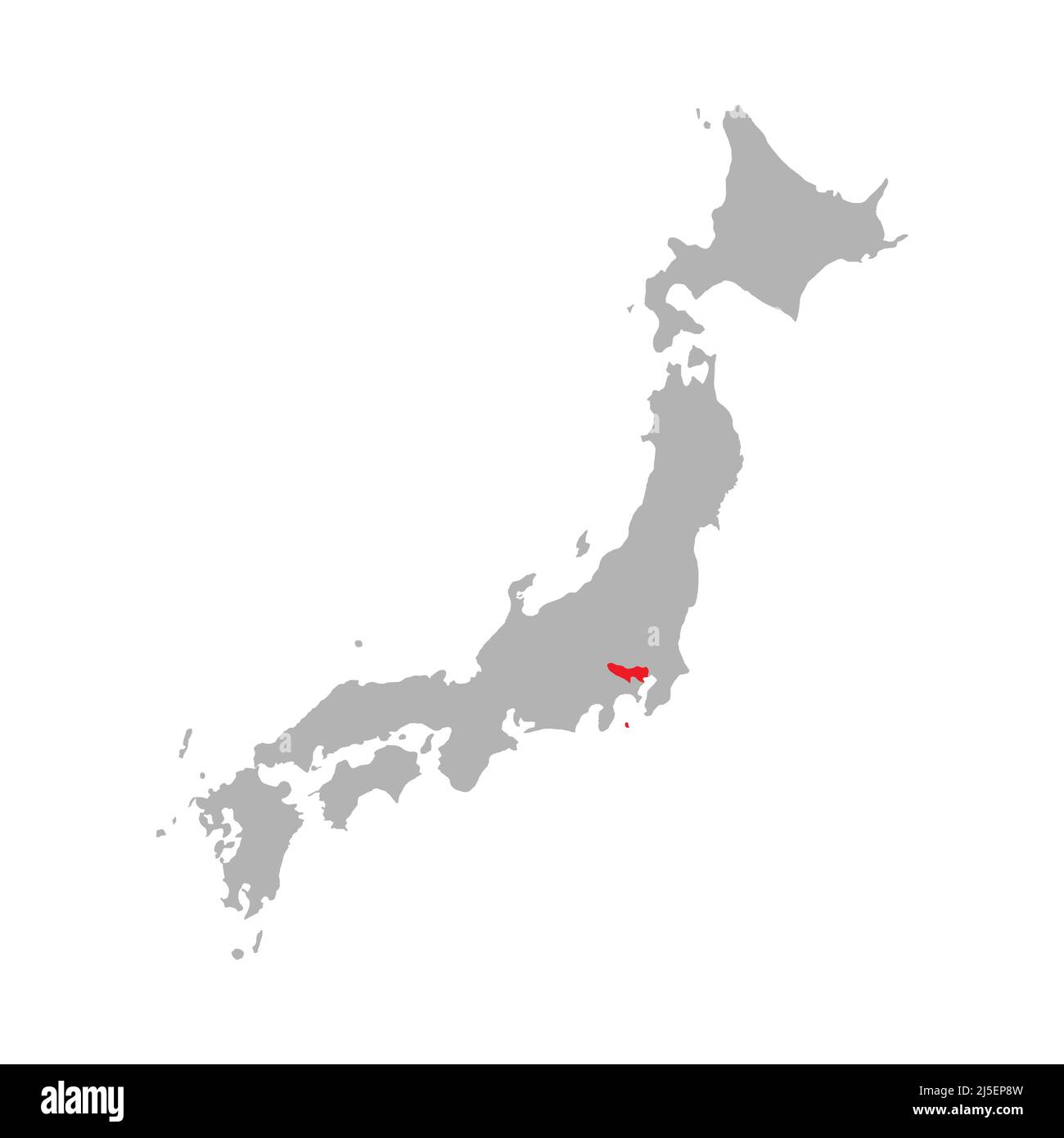 Tokyo prefecture highlighted on the map of Japan Stock Vector Image ...