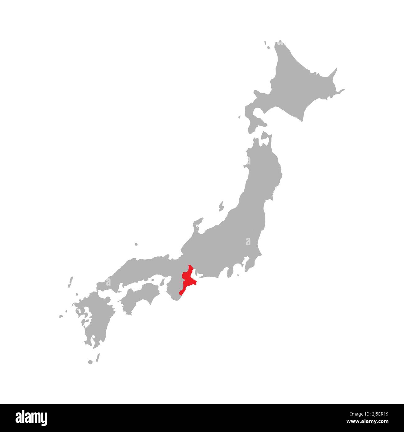 Mie prefecture highlighted on the map of Japan Stock Vector Image & Art ...