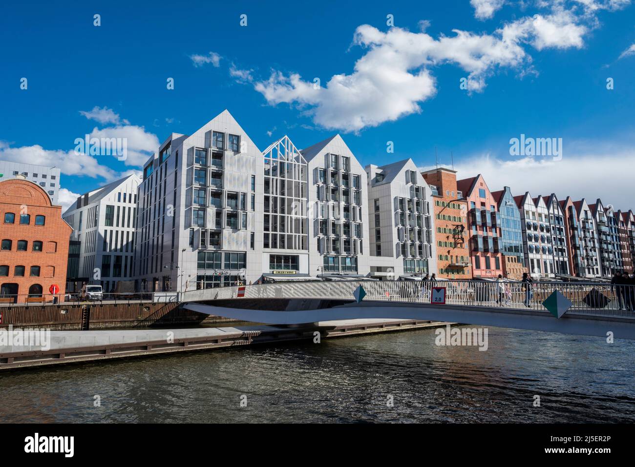 Poland Gdansk September 06, 2019. View of the old city with houses ...