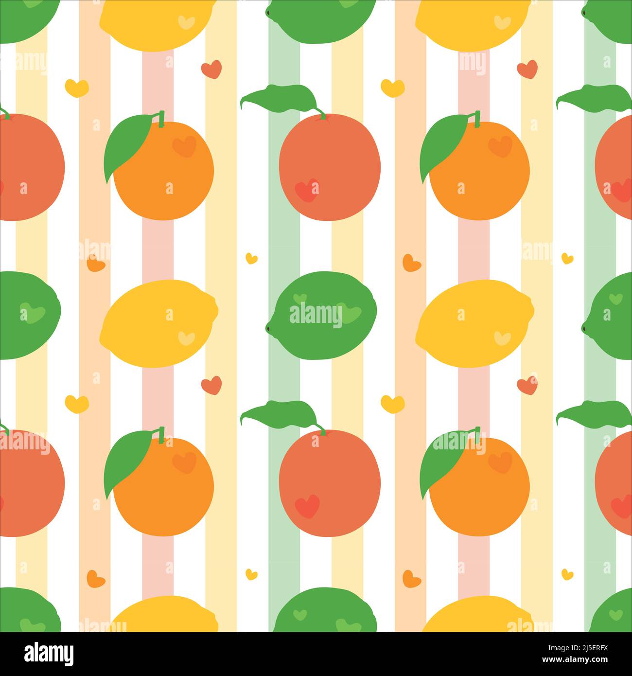 Seamless vector pattern background of citrus fruits made of simple ...