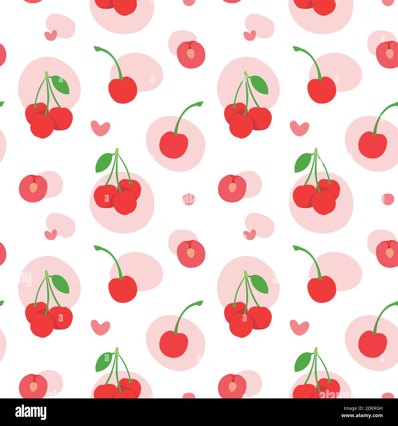 Seamless vector pattern background of cherries made of simple ...