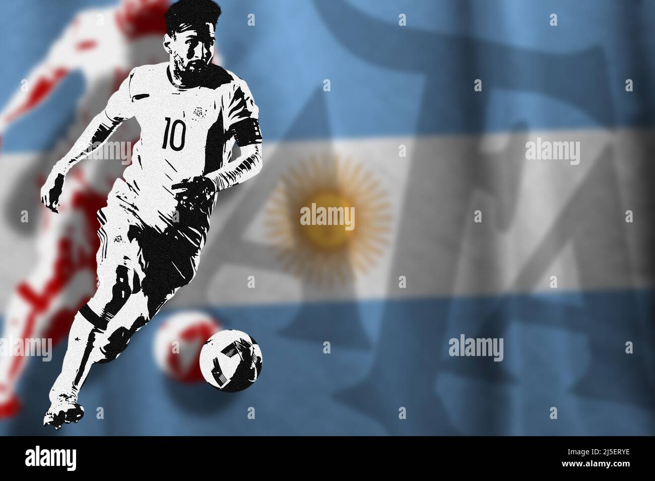 Lionel Messi, the flag of Argentina and the shield of the Argentine ...
