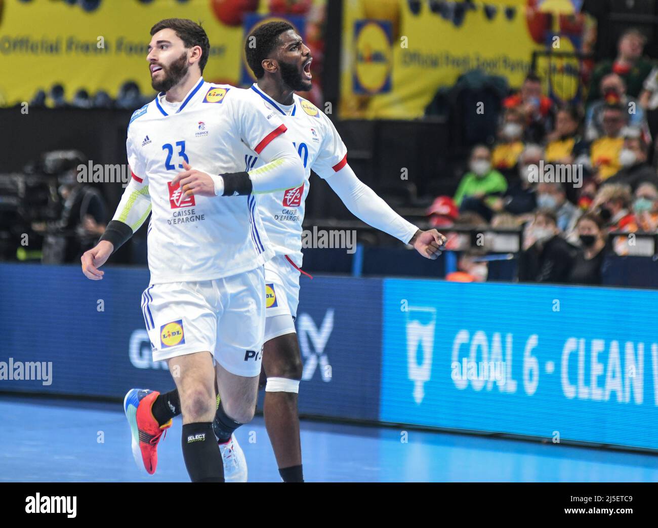 Dika Mem (France) against Sweden. EHF Euro 2022. Semifinal Stock Photo ...