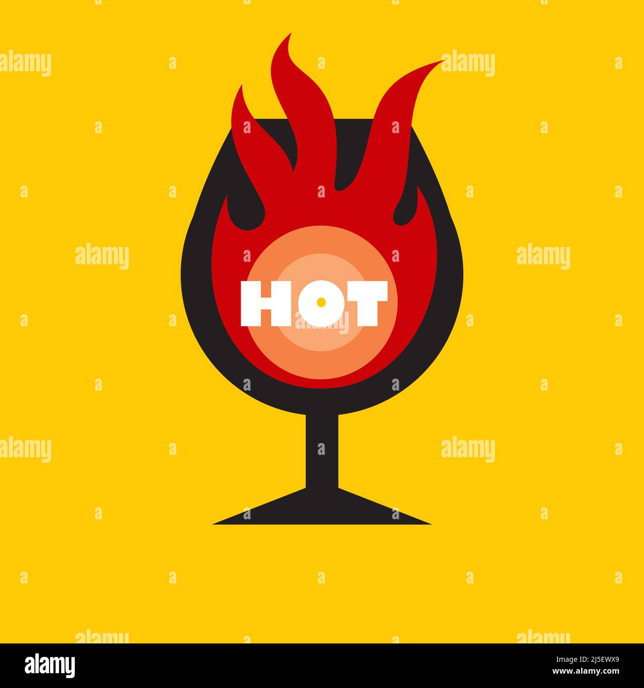 Vector illustration of hot taste in a glass Stock Vector Image & Art ...