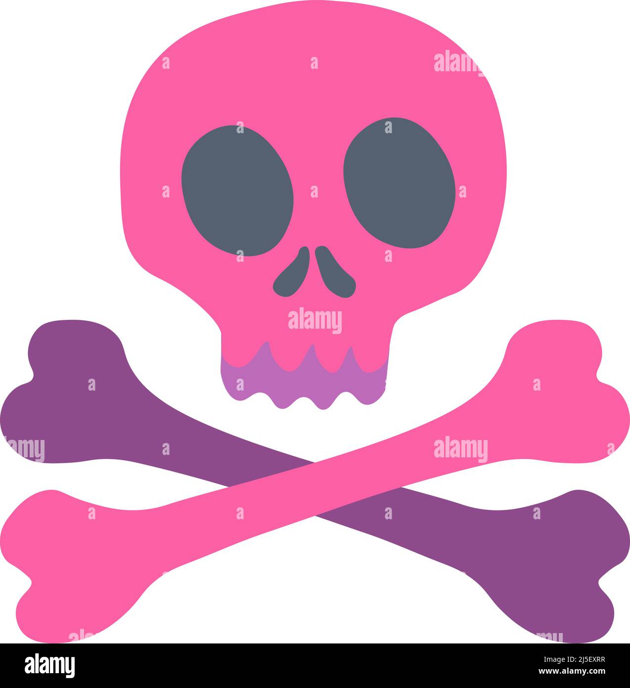 Ancient symbol of piracy, isolated skull and crossed bones sign. Emblem ...