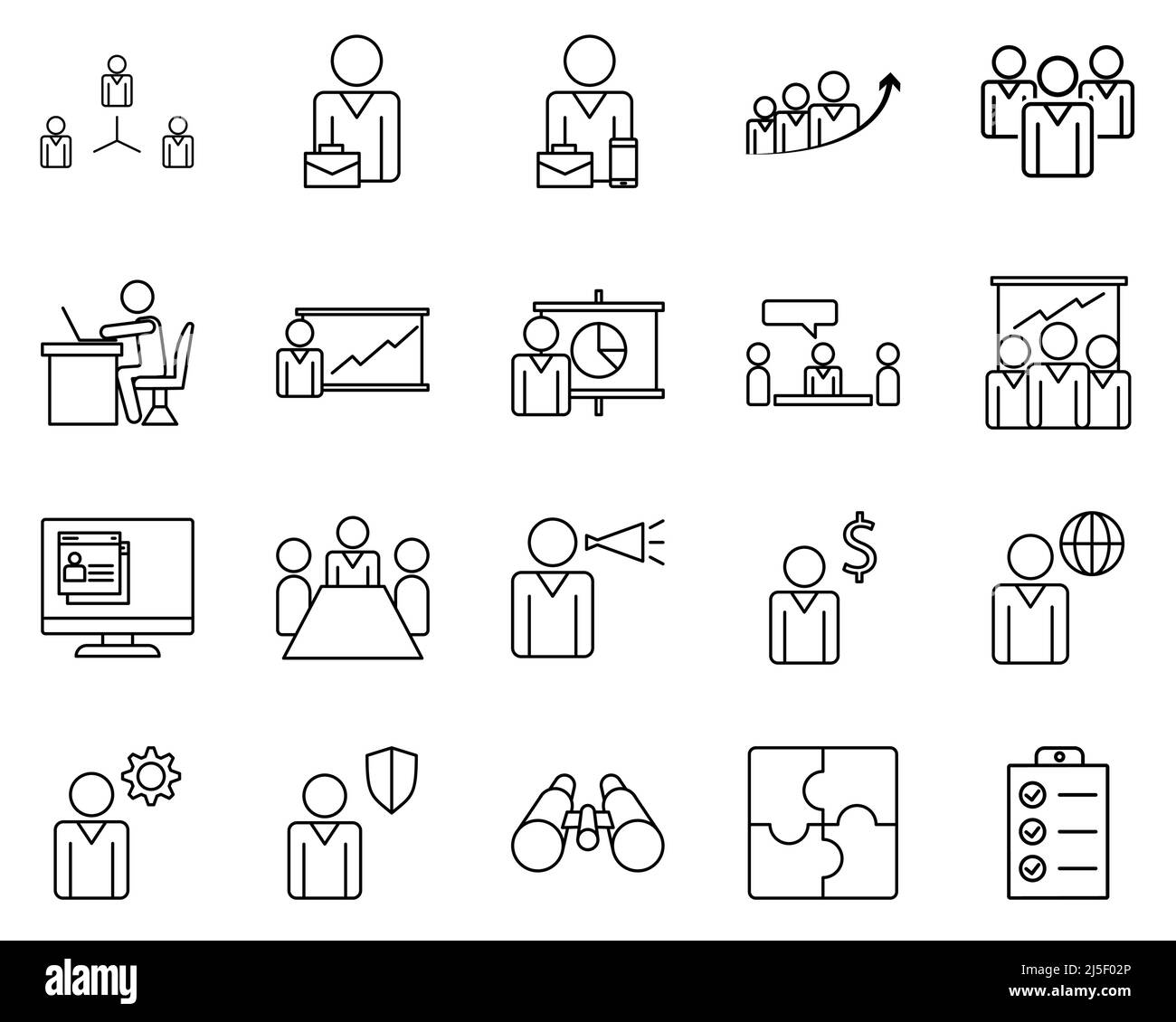 Set of business managmant icon set desk, office, office man icon ...