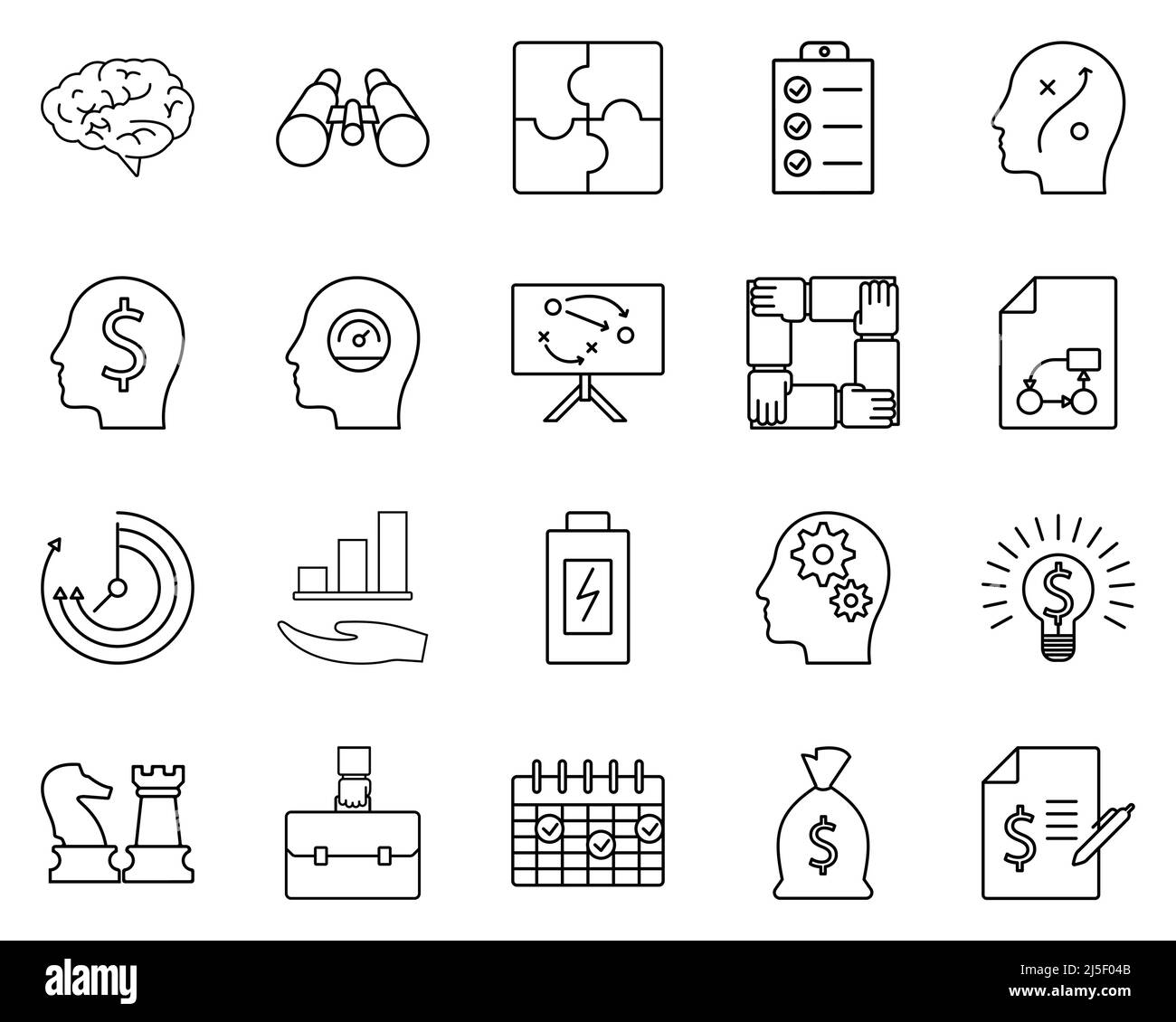 Set of business managmant icon set brine, brainstorming icon Business ...