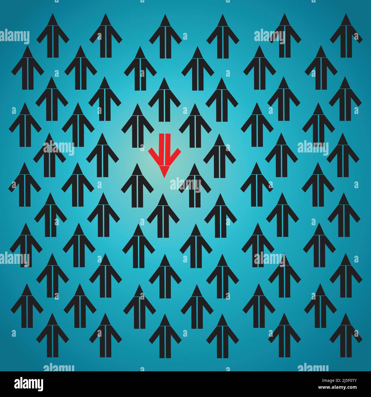 Black arrows pointing in the same direction and red arrow pointing in ...