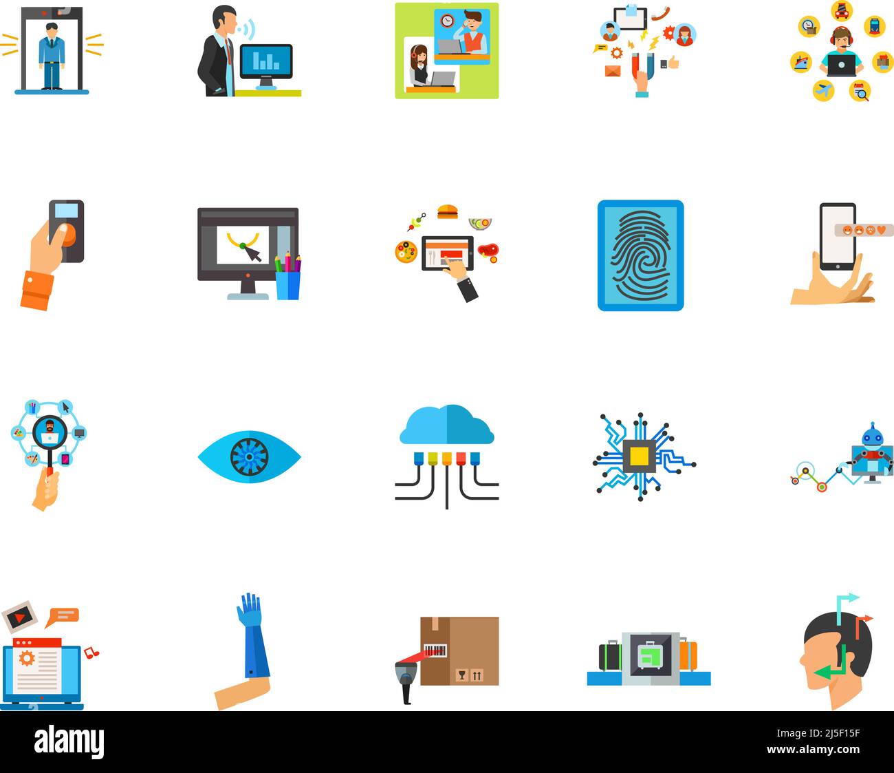 Smart technology icon set. Can be used for topics like connection ...