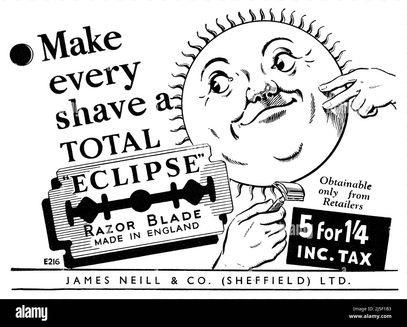 1948 British advertisement for Eclipse razor blades Stock Photo - Alamy
