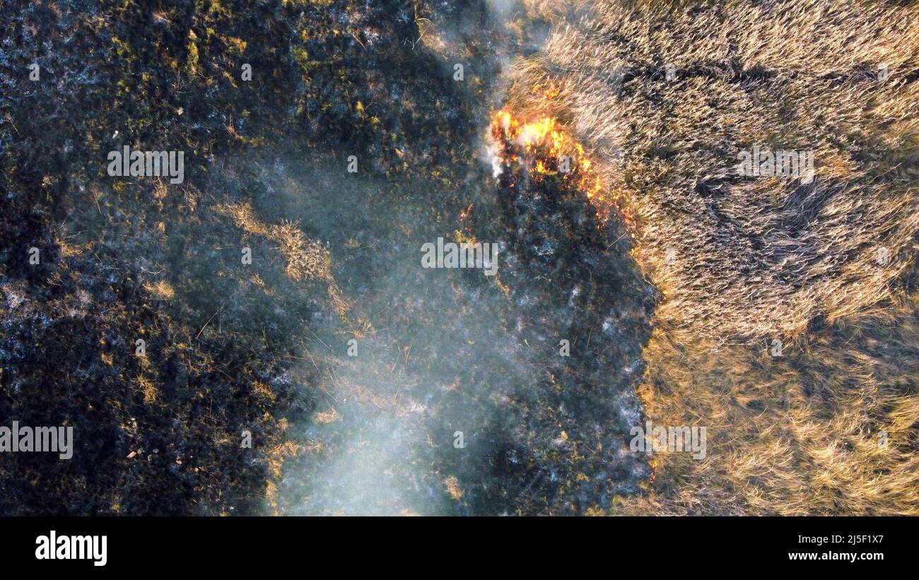 Aerial view burning ground rising hi-res stock photography and images ...