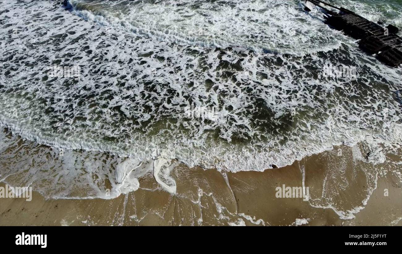 Drone flight over white surf hi-res stock photography and images - Alamy