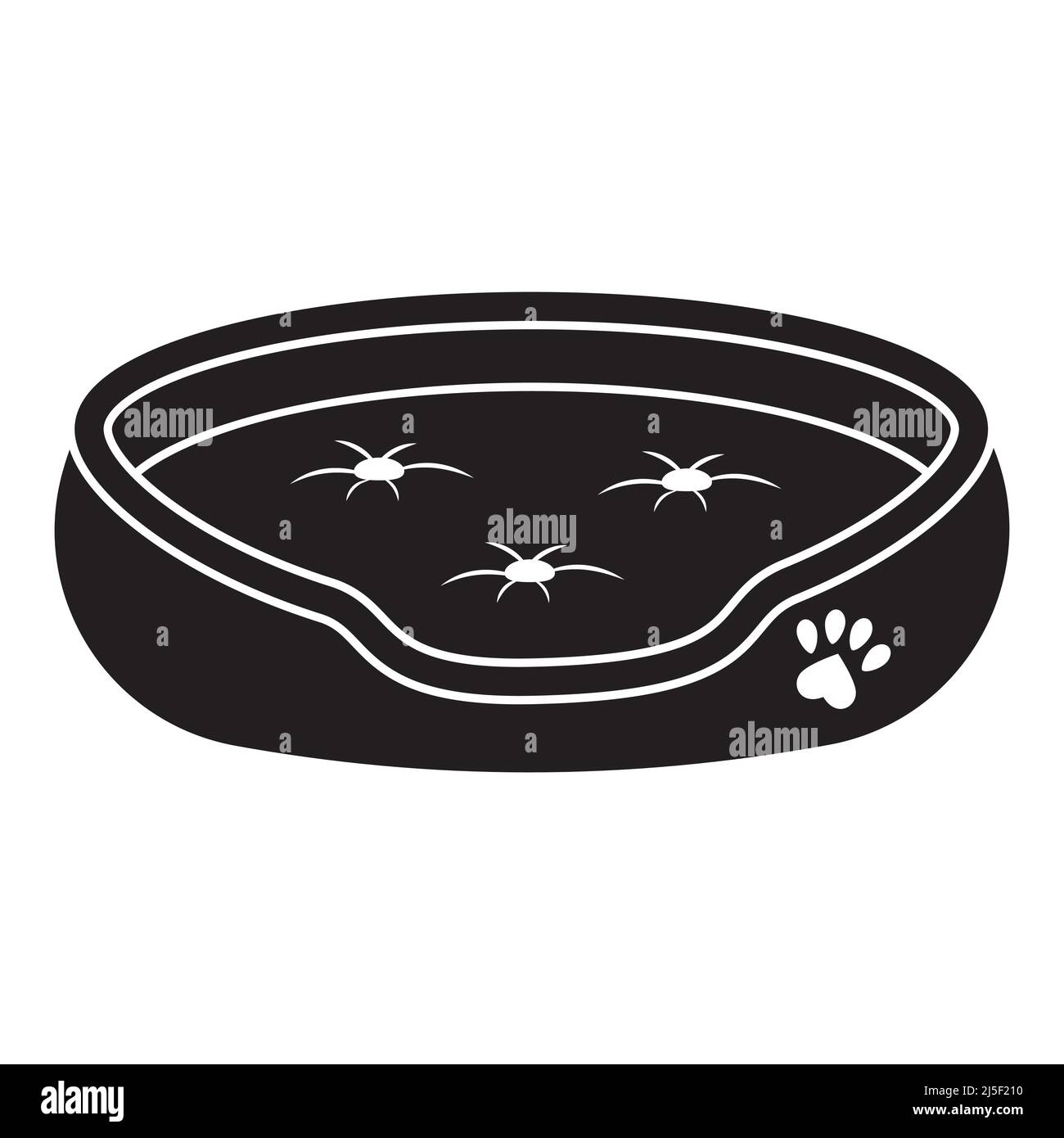 Bed for dogs and cats, isolated vector illustration icon Stock Vector ...