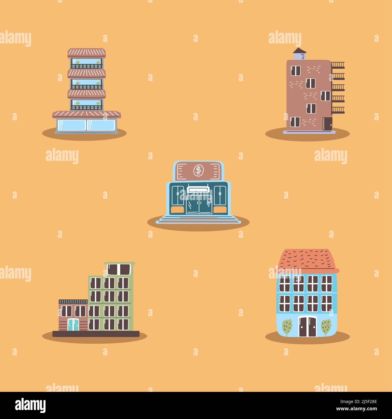 icons commercial city places Stock Vector Image & Art - Alamy