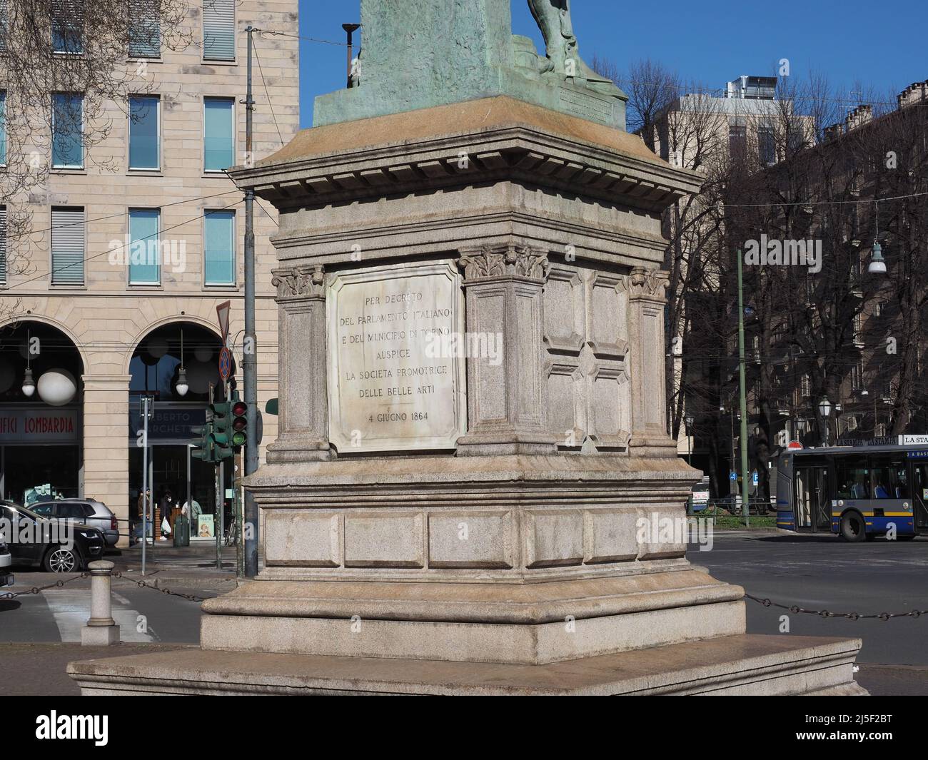 TURIN, ITALY - CIRCA FEBRUARY 2022: Pietro Micca monument by sculptor ...