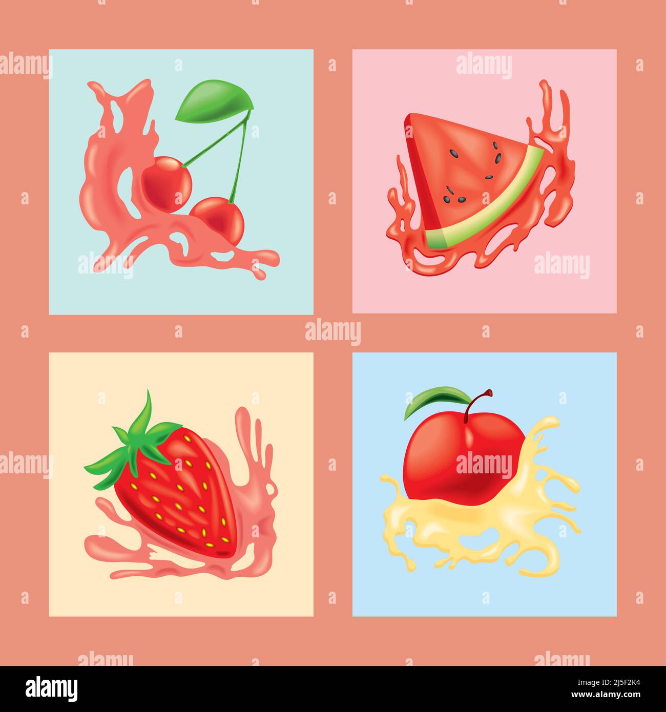 red fruits and splash Stock Vector Image & Art - Alamy