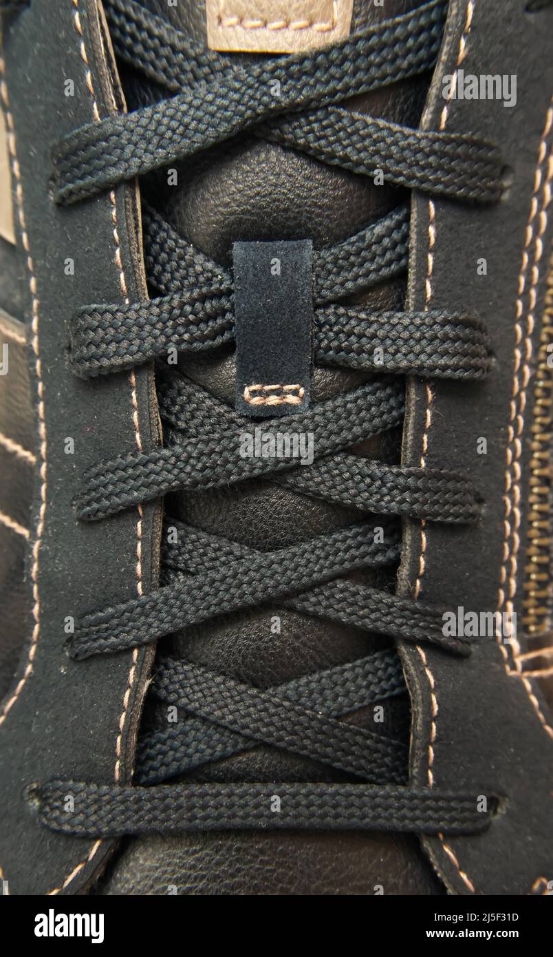 Lace texture of shoe. Element of design Stock Photo - Alamy