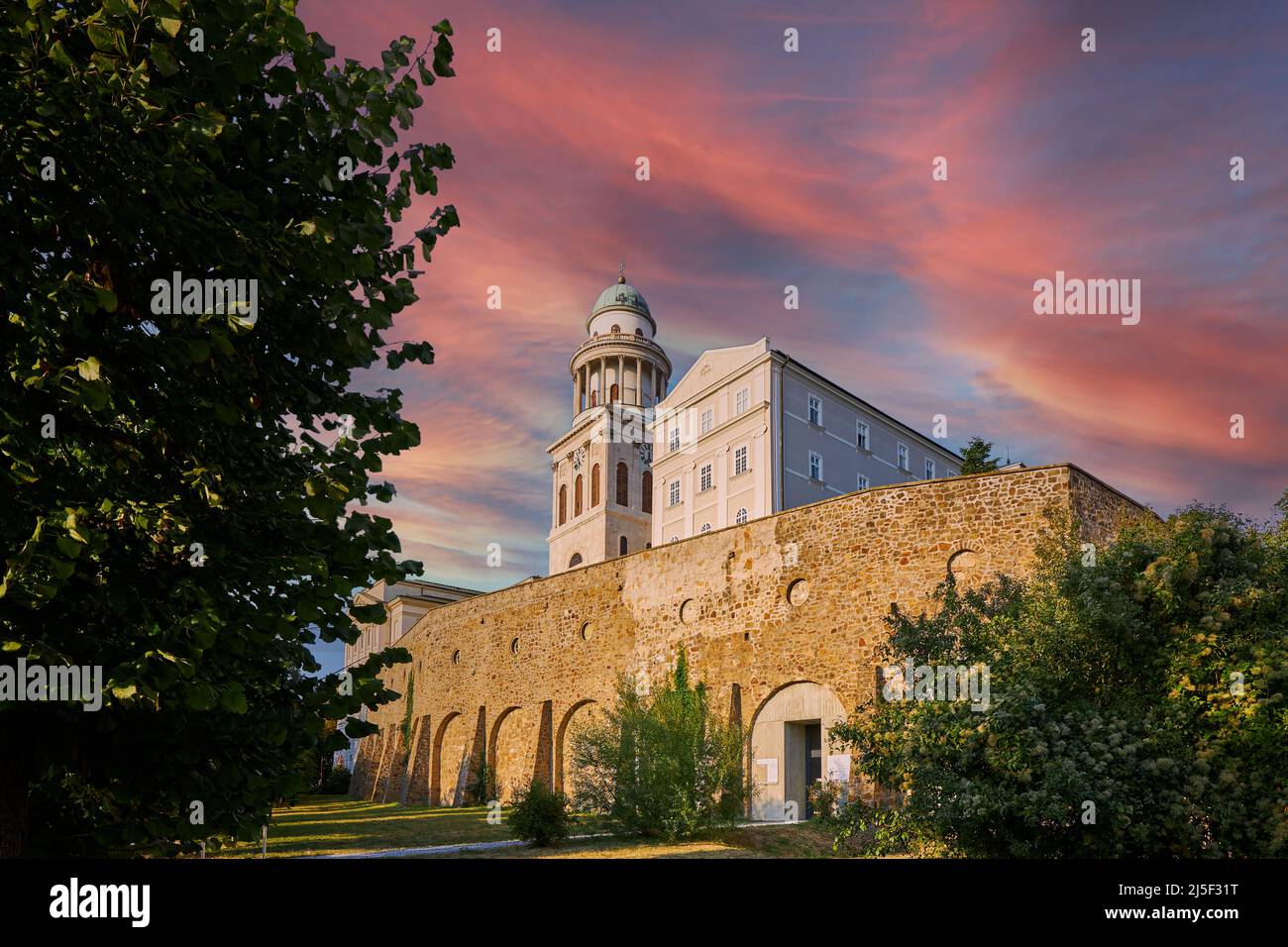 Detail of Pannonhalma Archabbey Hungary at Sunset Stock Photo - Alamy