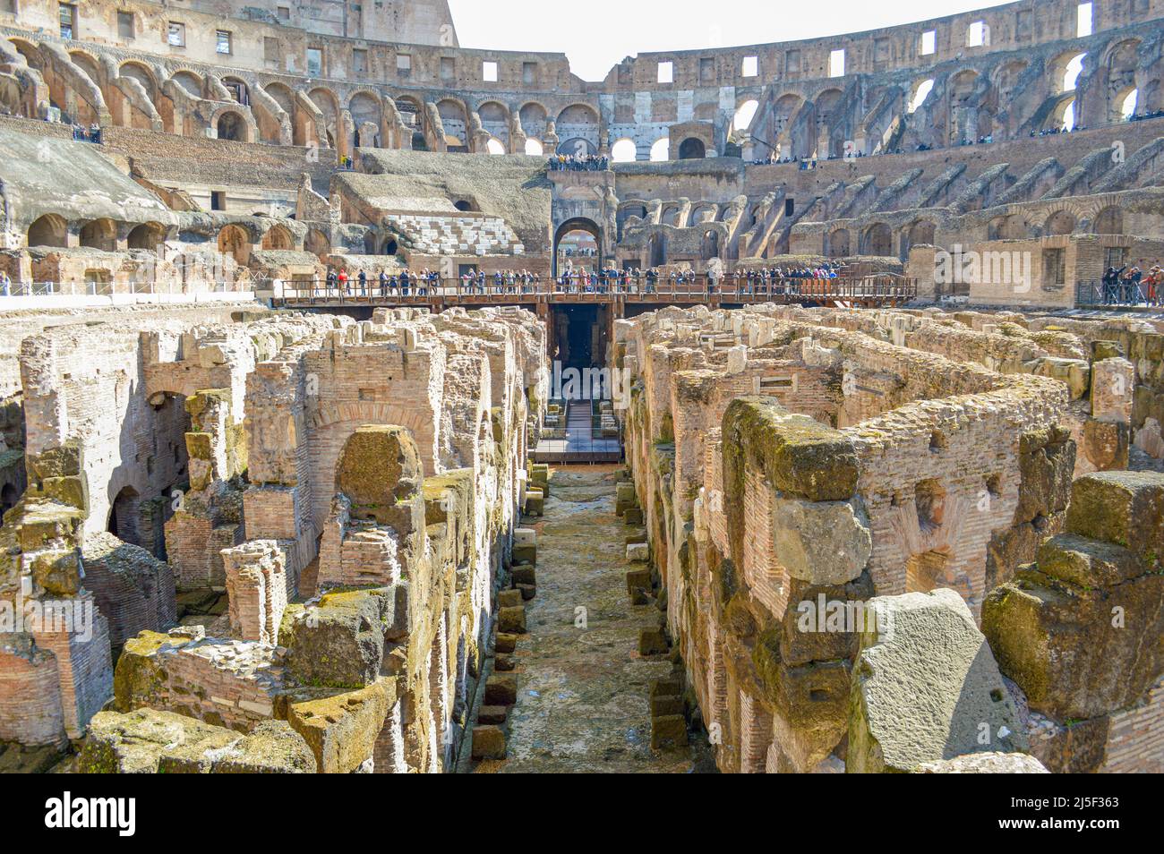Below ground of the Colosseum in Rome Stock Photo - Alamy