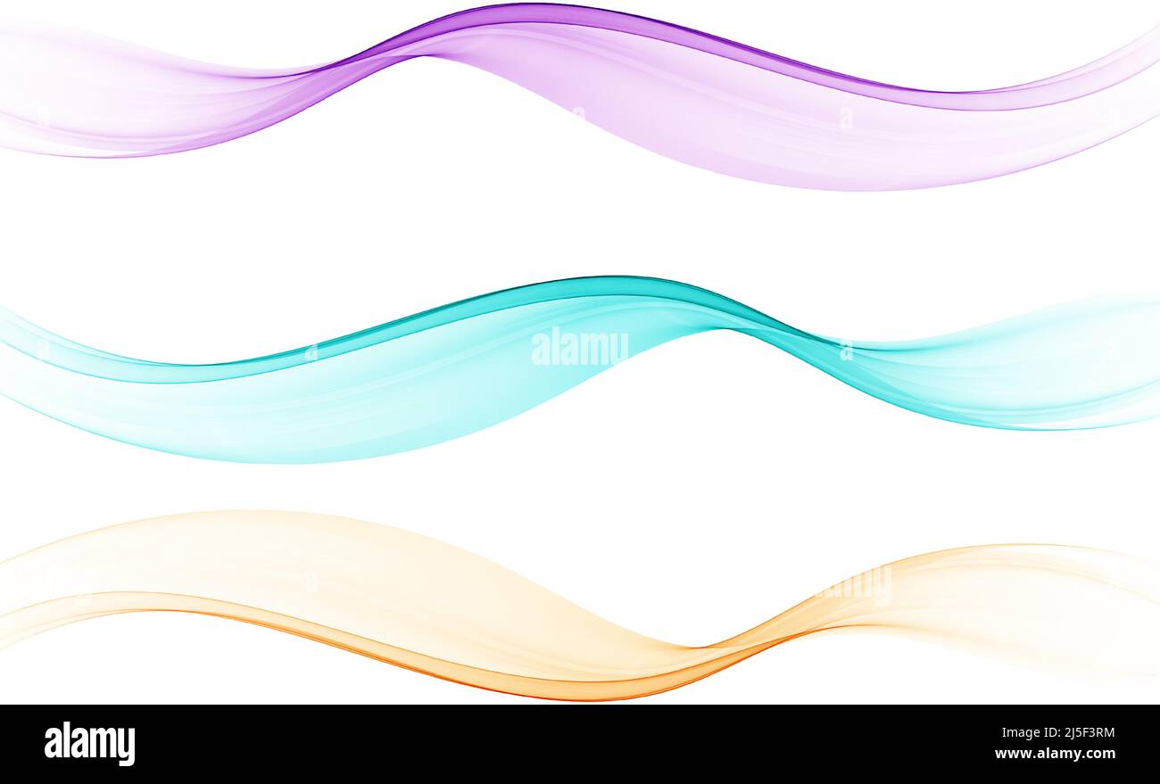 Collection of smooth smoky waves. Design element. wave flow Stock ...