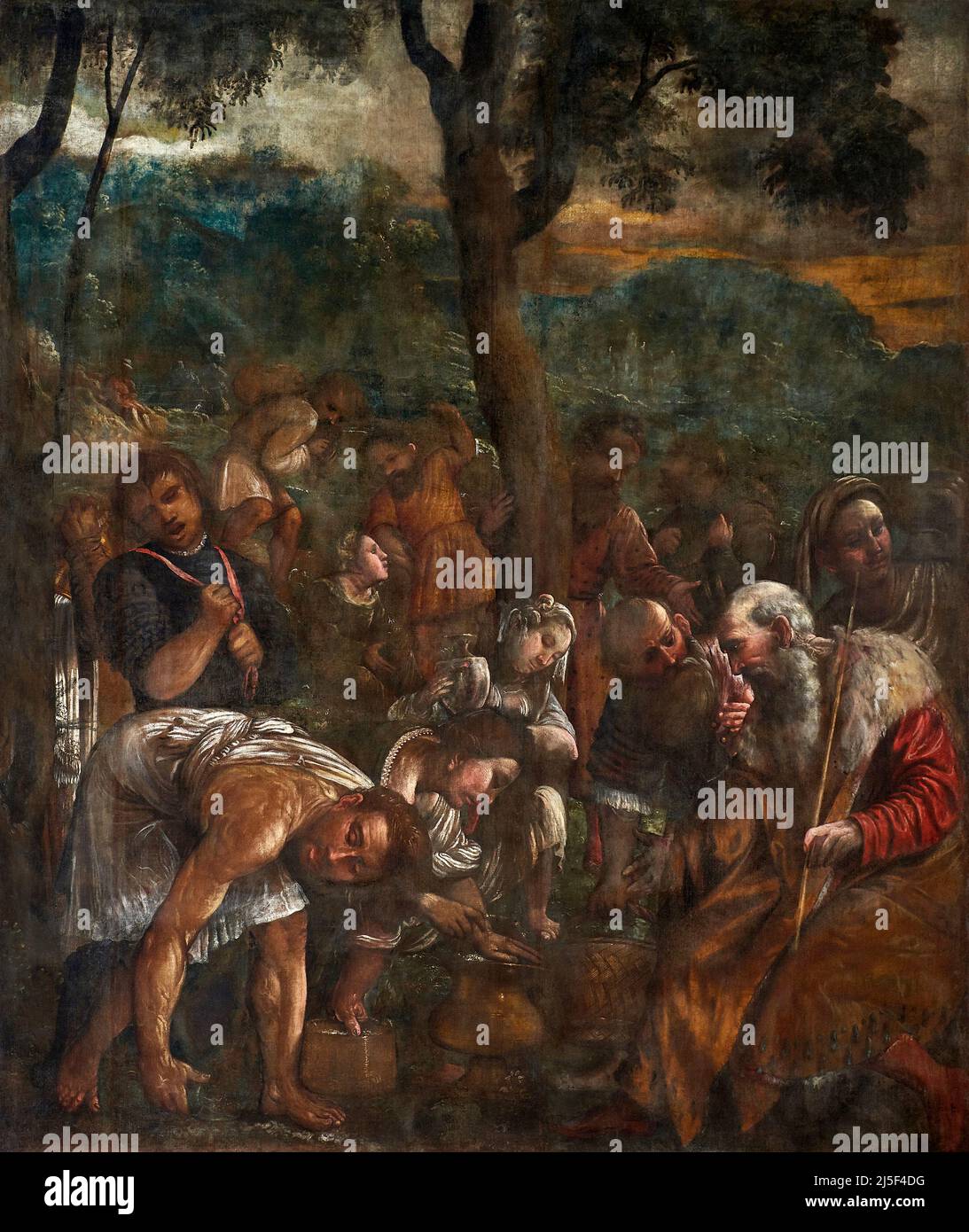 Caduta della manna nel deserto - olio su tela - Girolamo Romanino ...
