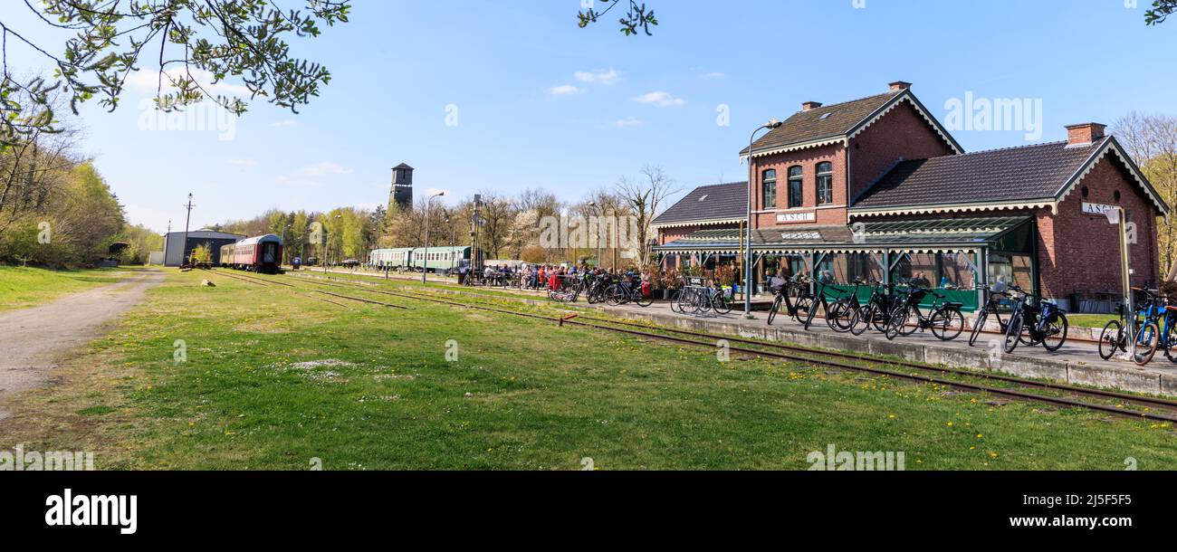 Genk, Belgium - April 16, 2022: Station Asch at entrance National Park ...