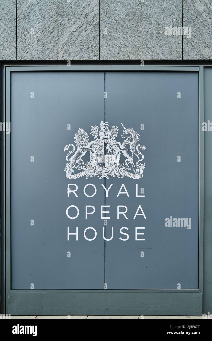 Regal emblem of Royal Opera House, Covent Garden, London, England Stock ...