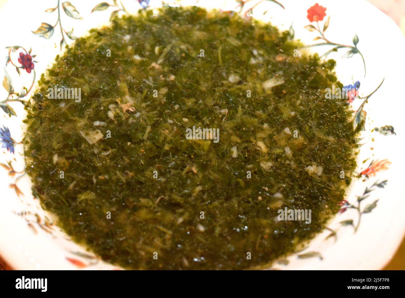 Arabic cuisine of Egyptian traditional dish (Molokhya or Molokhia) that ...