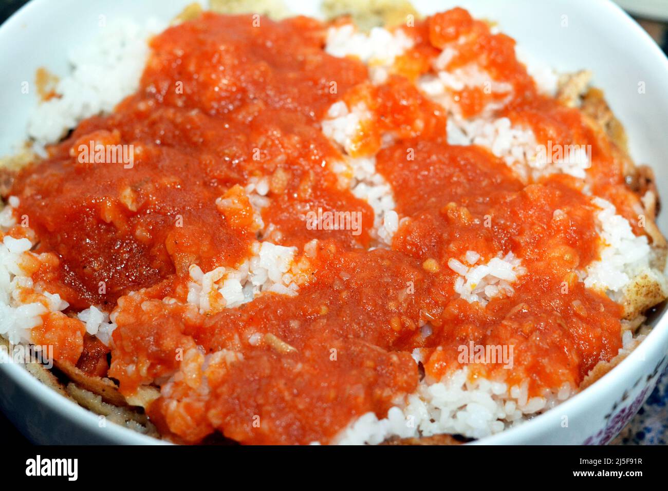 Selective focus of Arabic Egyptian cuisine, Egyptian oriental Fattah ...