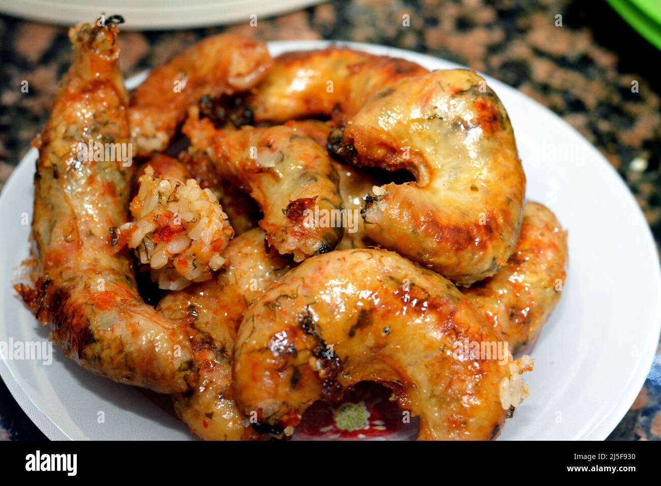 A traditional Arabic Egyptian cuisine called Mumbar which is a stuffed ...