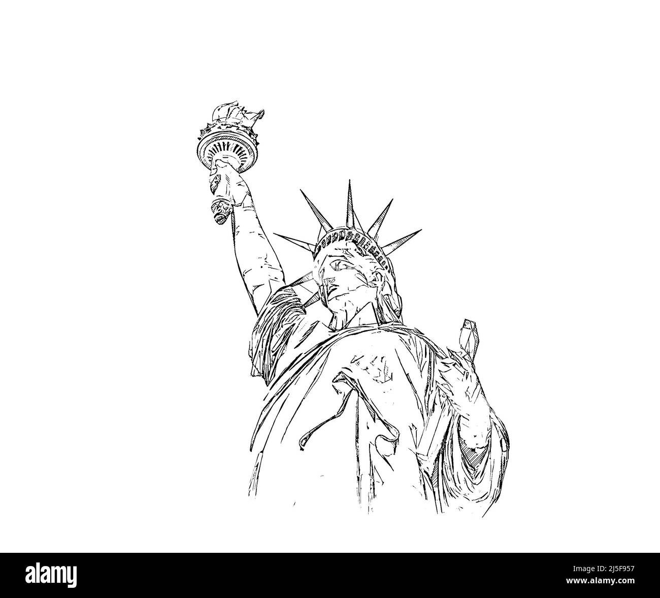 Statue Of Liberty Pencil Drawing The Statue Of Liberty Sketch" Magnet