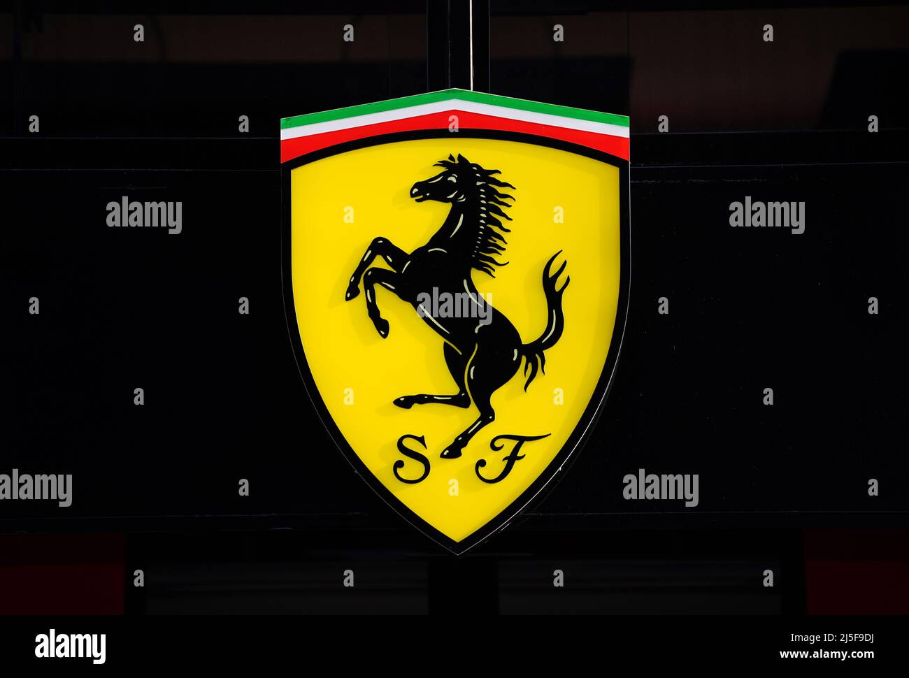 Ferrari signage before Practice 2 of the Emilia Romagna Grand Prix at ...