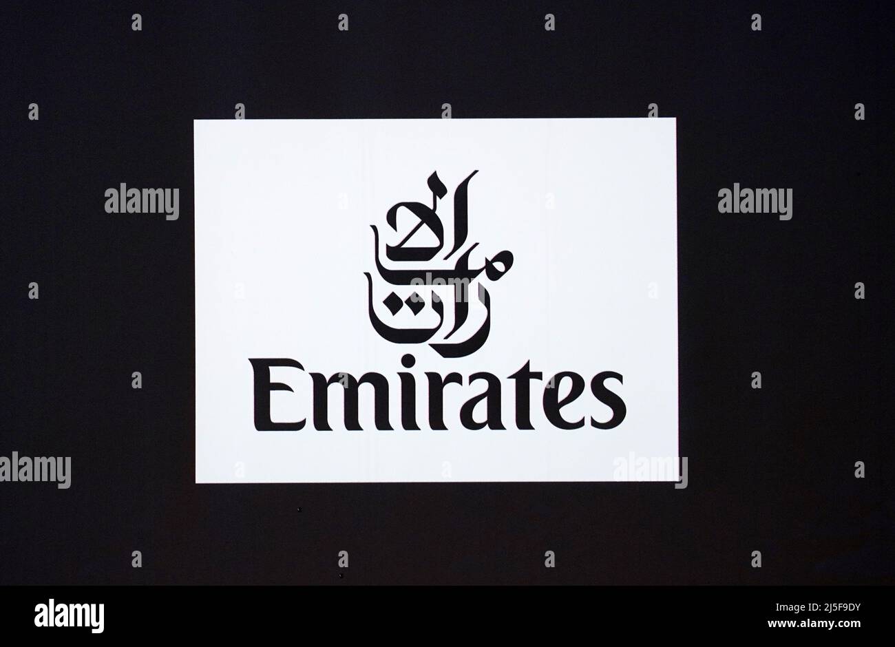 Emirates signage before Practice 2 of the Emilia Romagna Grand Prix at ...