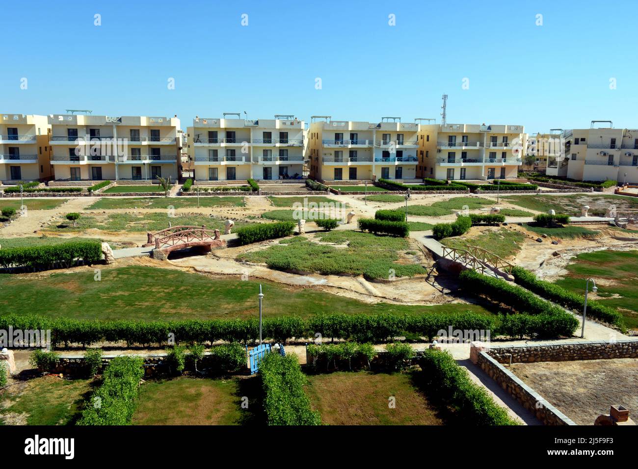 A group of chalets in South Sinai Ras Sedr city on the coast of the red ...