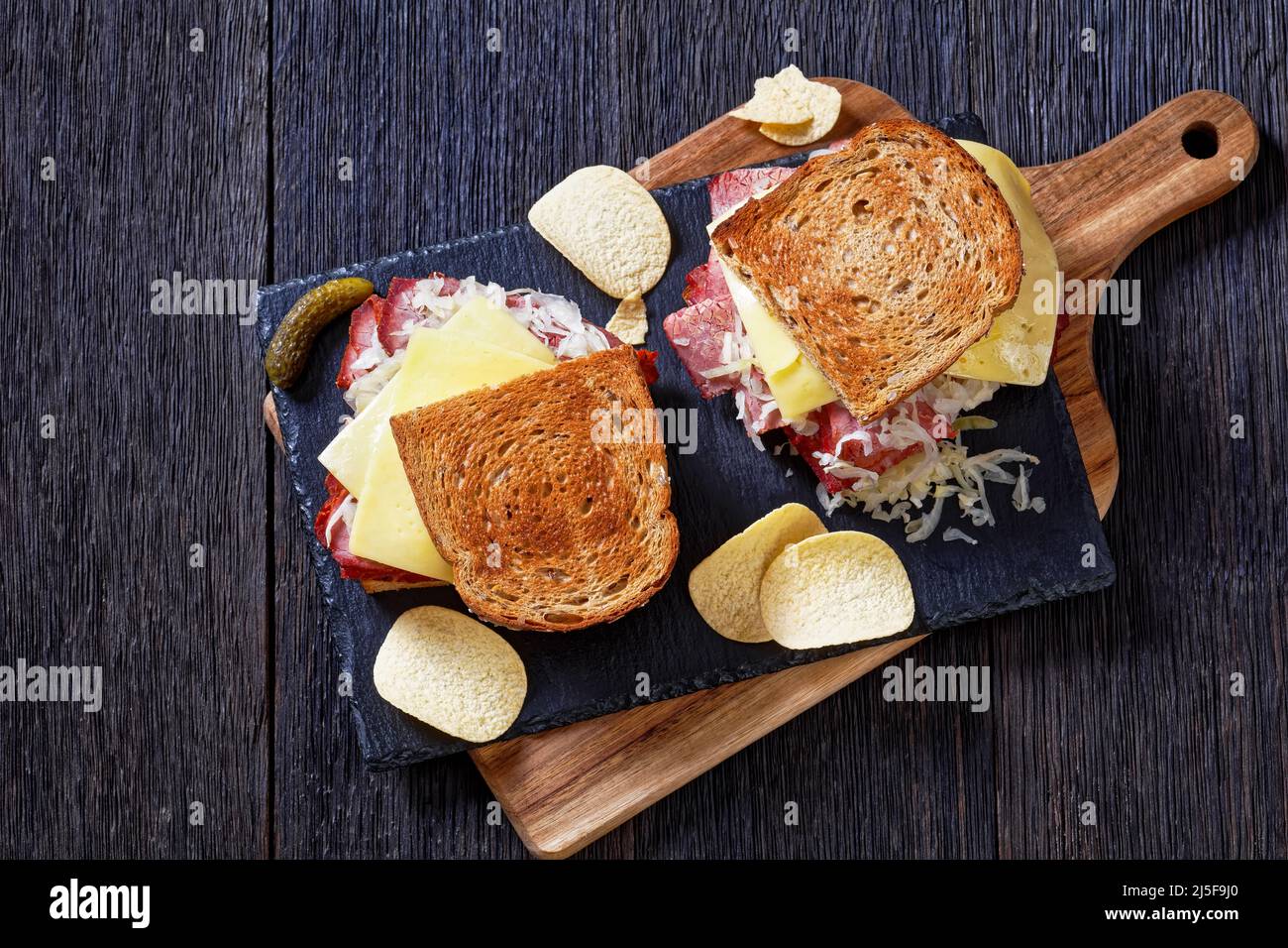 american reuben sandwich with rye bread thinly sliced corned beef ...