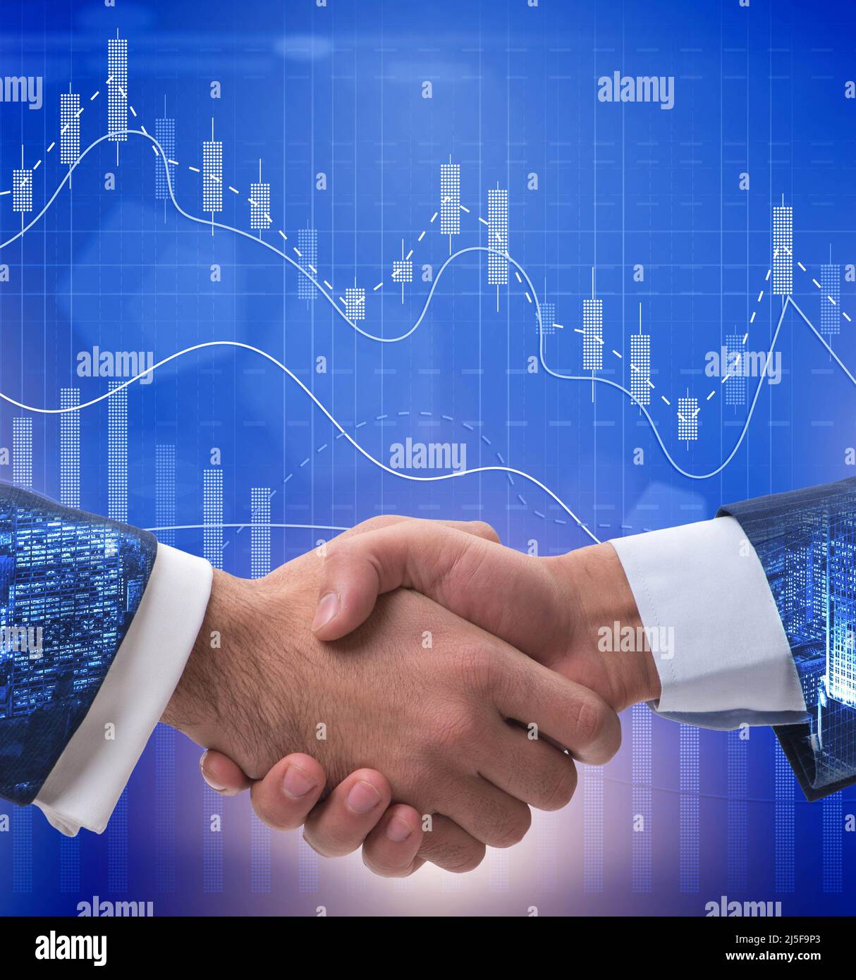 The handshake concept - business metaphor illustration Stock Photo - Alamy
