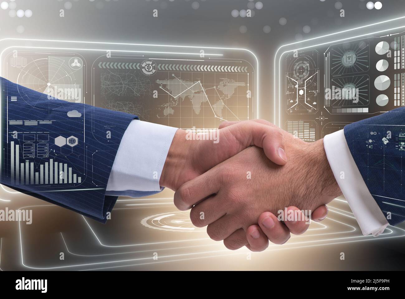 The handshake concept - business metaphor illustration Stock Photo - Alamy