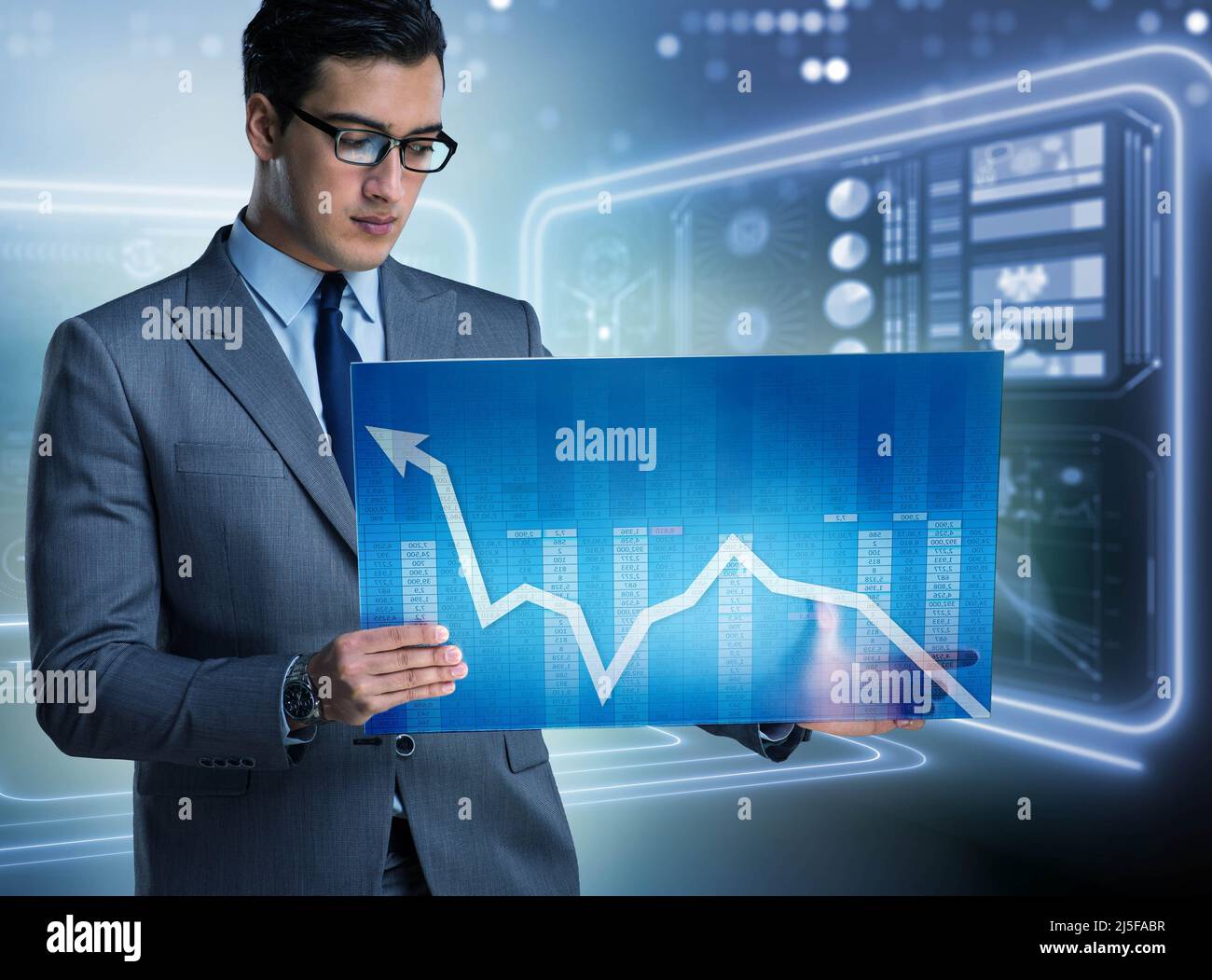 The businessman trading in world stock market Stock Photo - Alamy