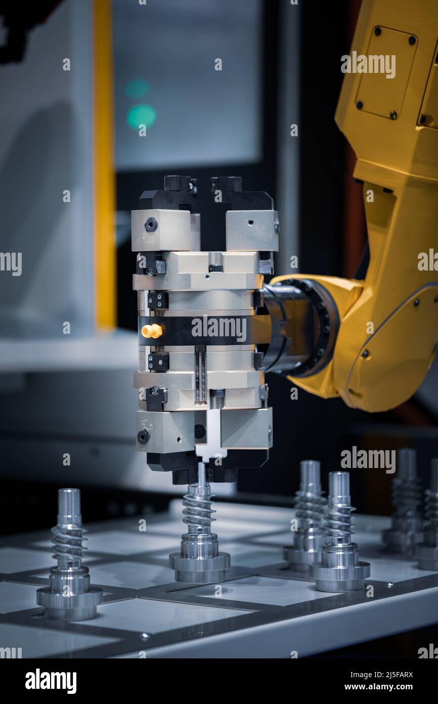 Robotic Arm production lines modern industrial technology. Automated ...