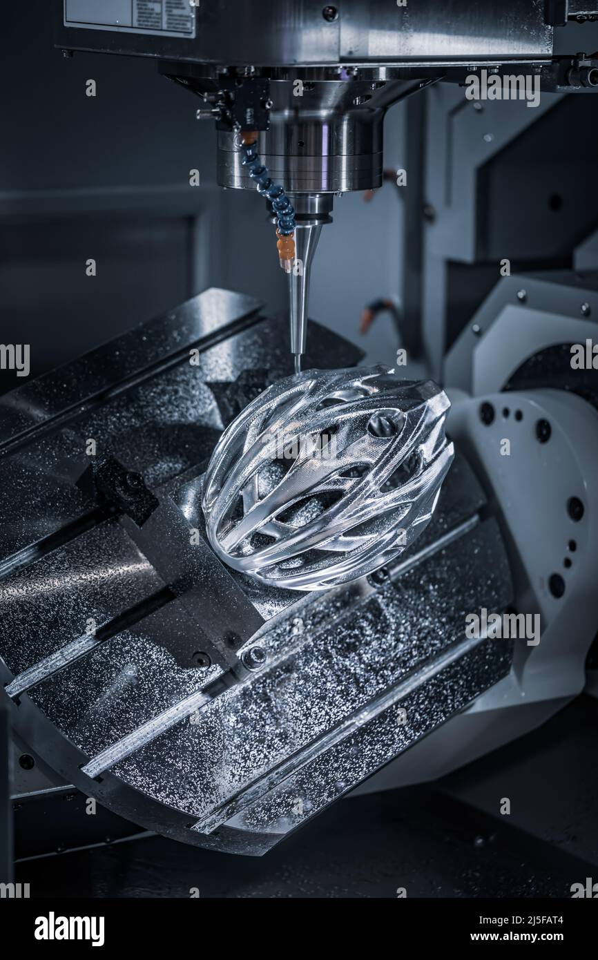 Metalworking CNC milling machine. Cutting metal modern processing ...